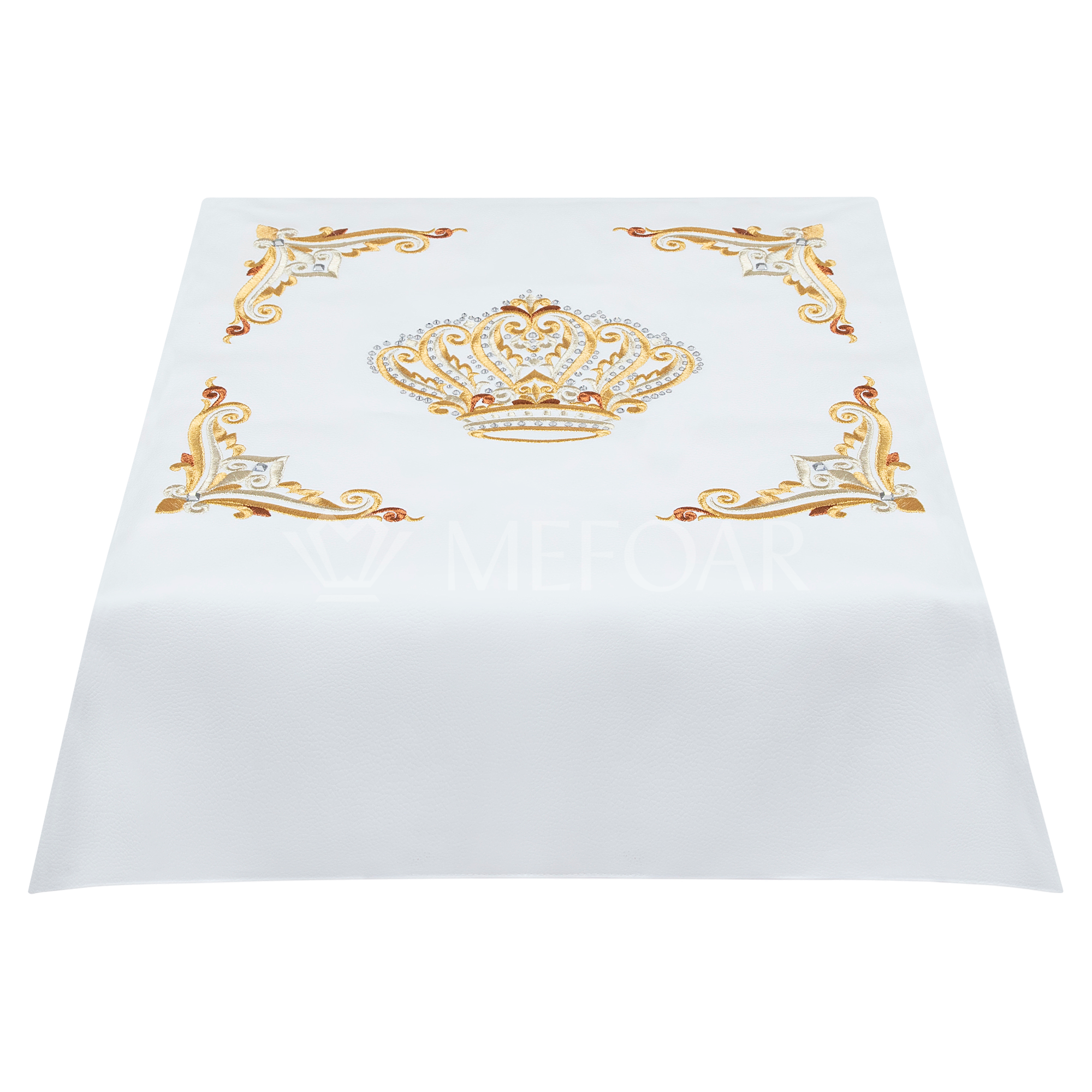 Shtender Cover White Leather Style#805- Gold Embroidery – Mefoar Fine ...
